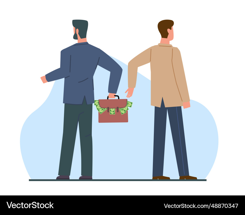 Concept of corruption man hands another man Vector Image