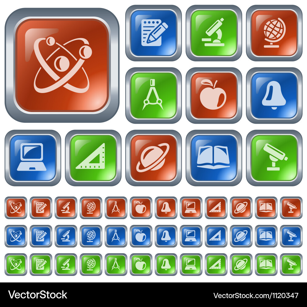 Education buttons Royalty Free Vector Image - VectorStock