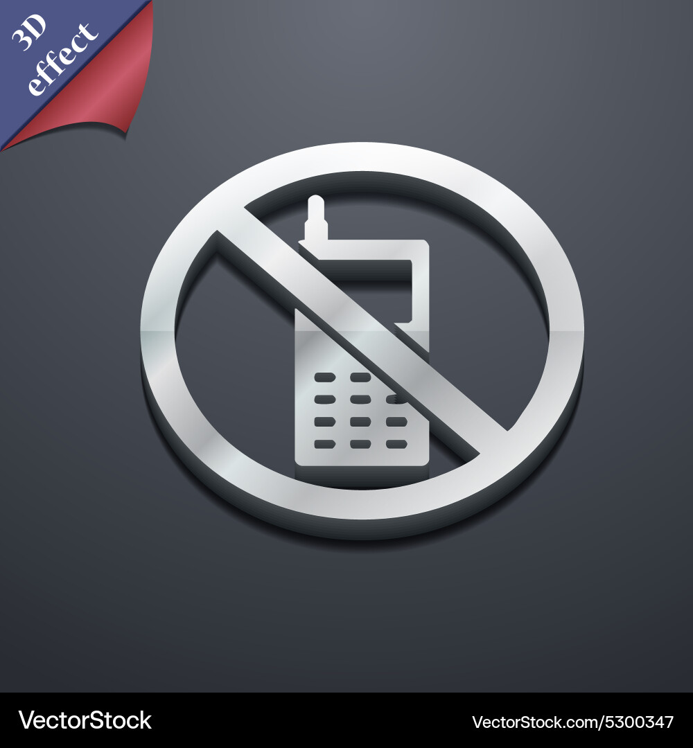 Mobile phone is prohibited icon symbol 3d style Vector Image