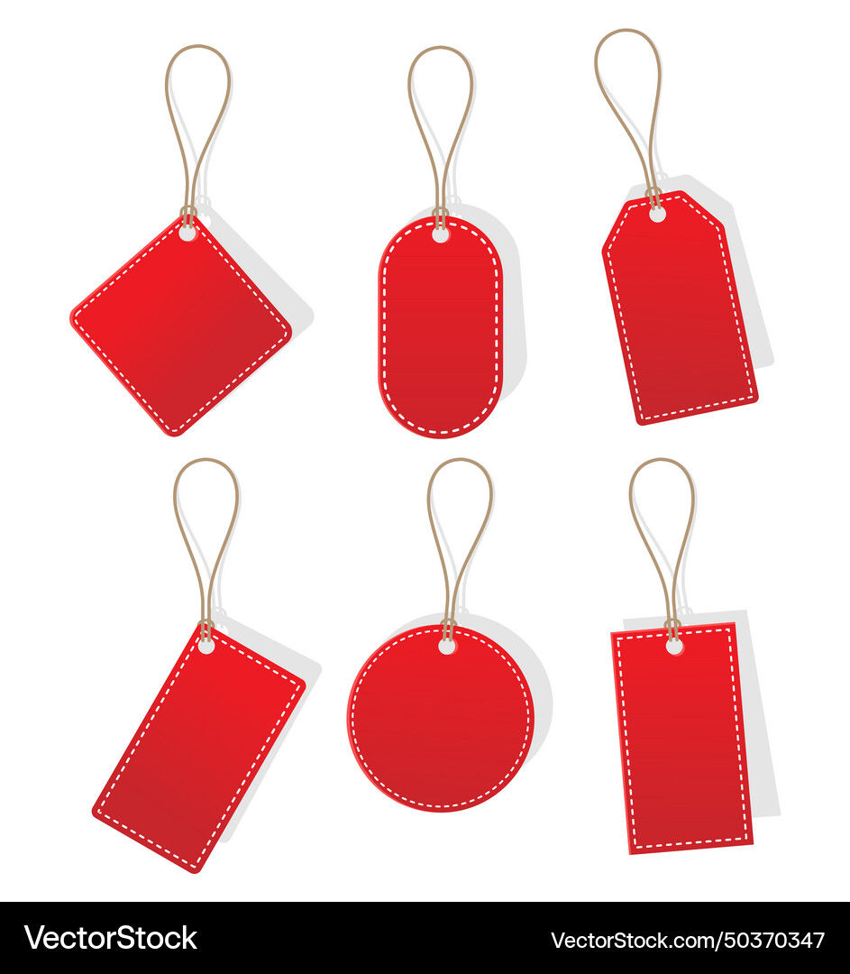 Red paper price tag label Royalty Free Vector Image