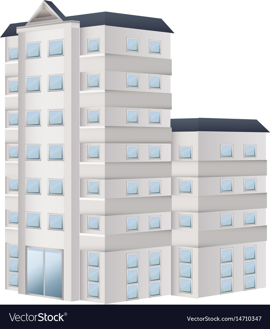Tall building painted in white Royalty Free Vector Image