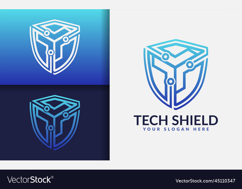Tech shield logo design usable for business brand Vector Image