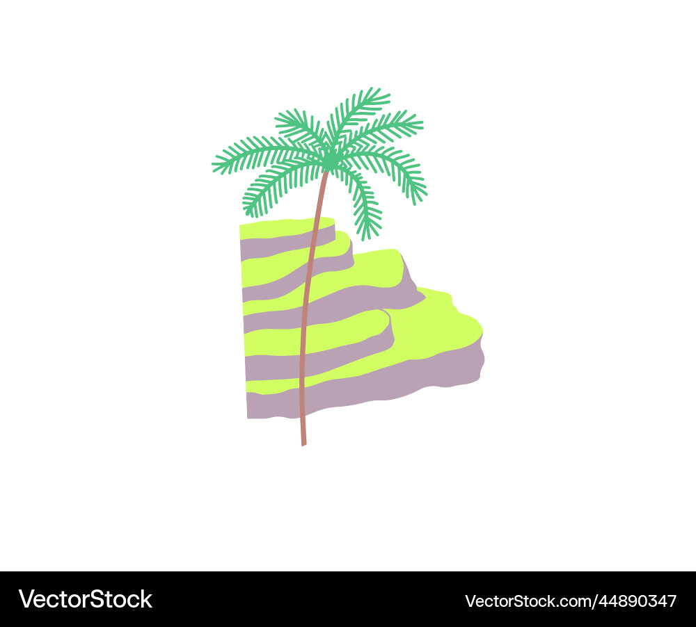 Traditional rice terraces in bali flat style Vector Image