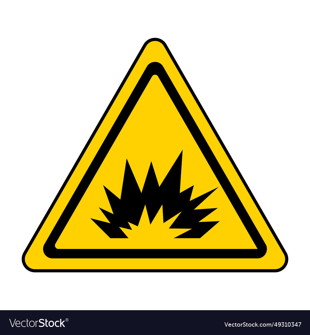 Warning sign caution explosion triangular Vector Image