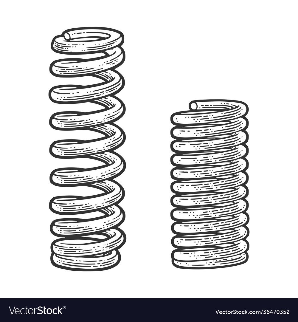 Compressed spring sketch Royalty Free Vector Image