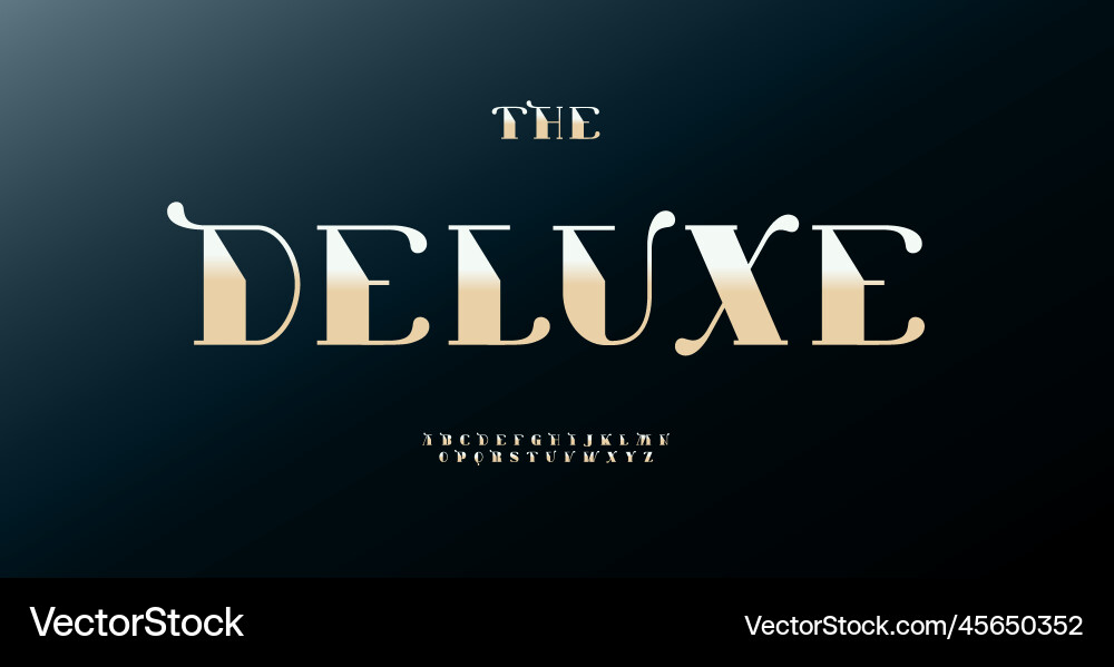 Deluxe alphabet exquisite serifs letters elegant Vector Image
