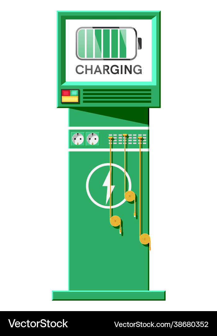 Electric vehicle or device charging station Vector Image