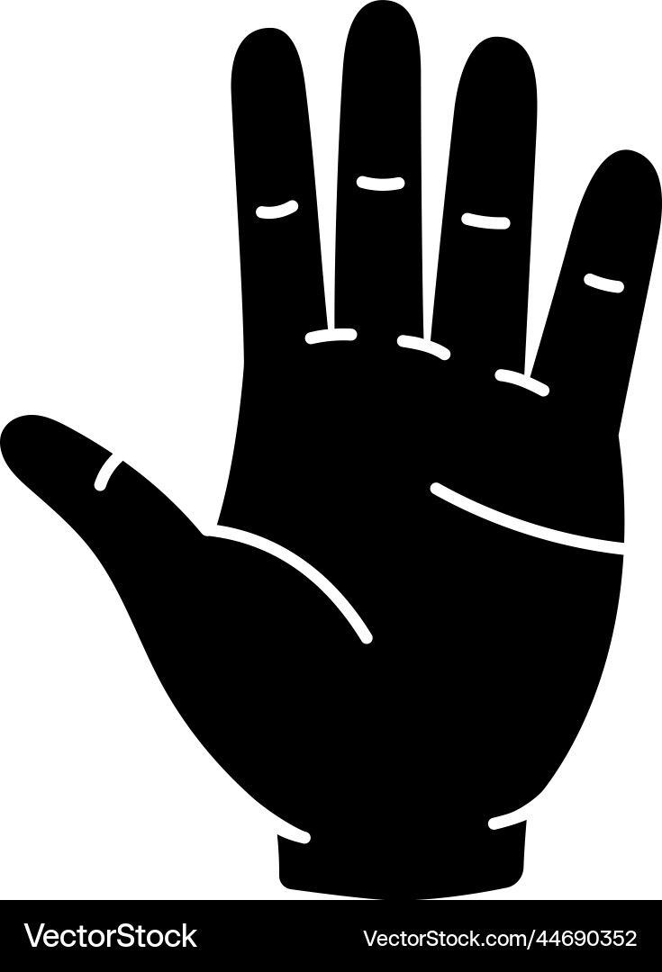 Hand silhouette symbol black human palm Royalty Free Vector