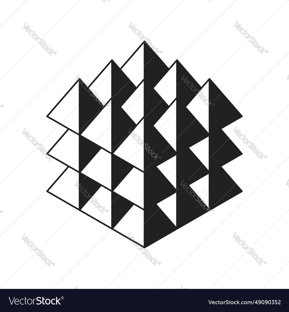 Isometric Pyramid Stacked In A Block Royalty Free Vector
