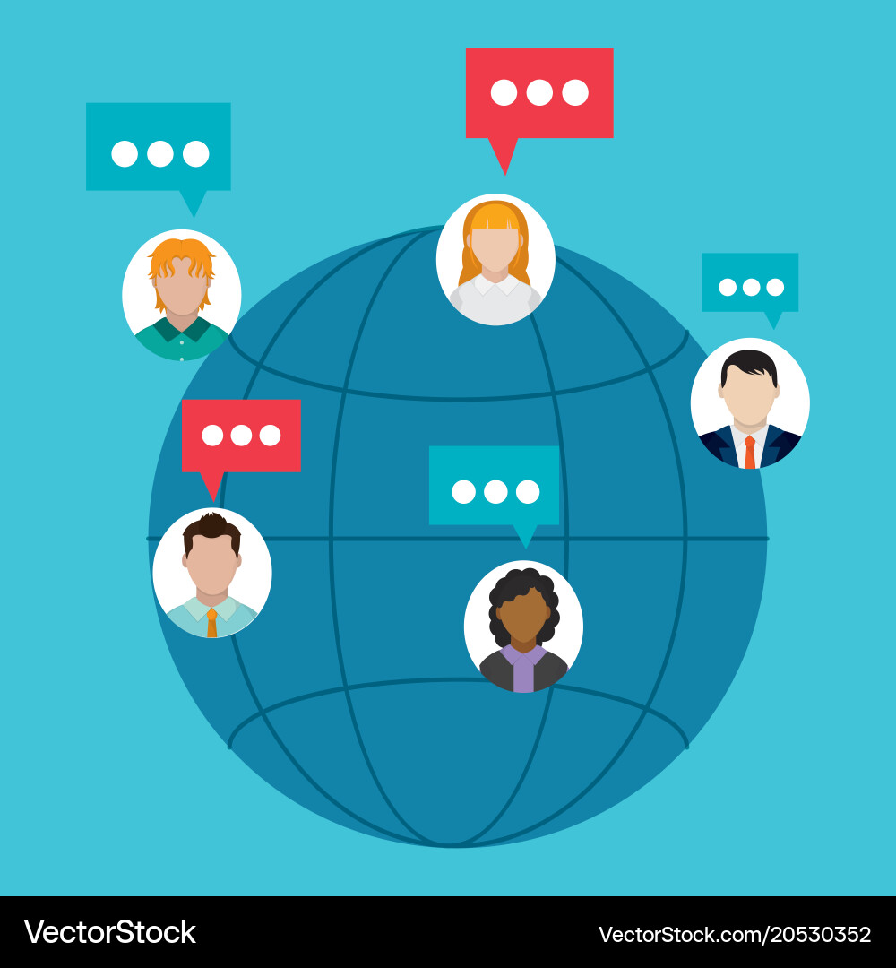 People chatting around the world Royalty Free Vector Image