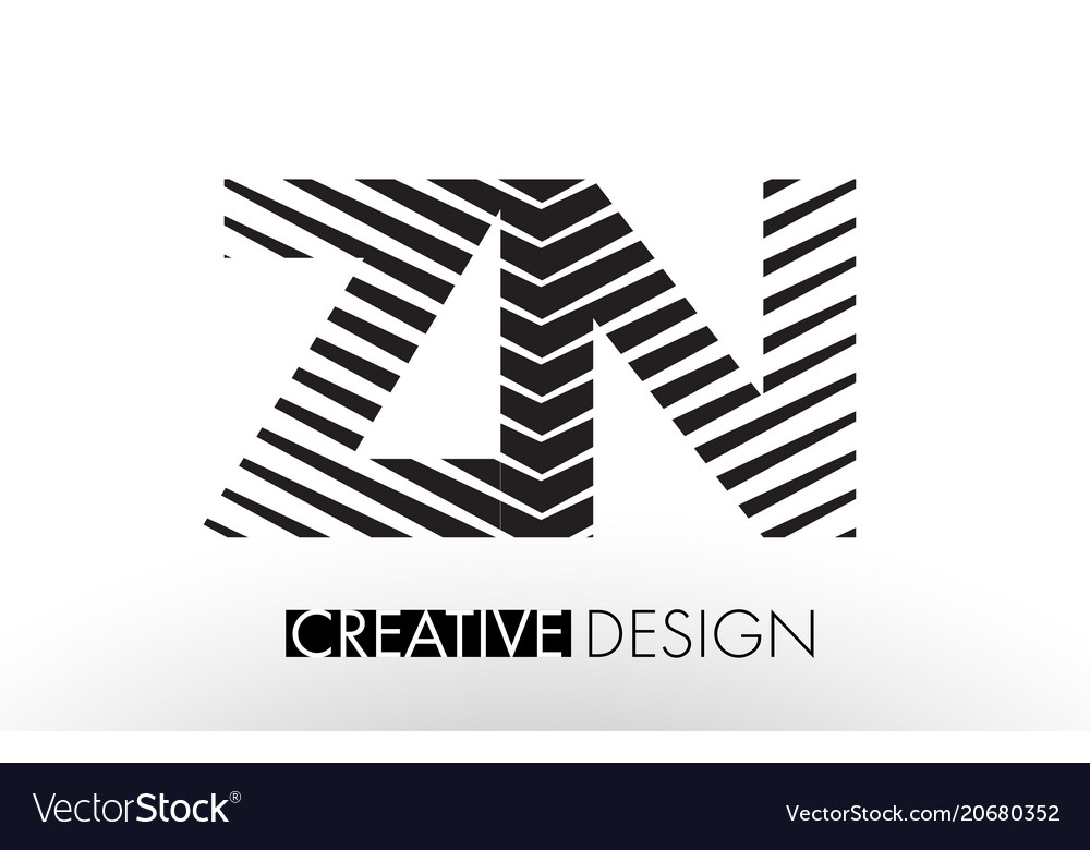 Zn z n lines letter design with creative elegant Vector Image