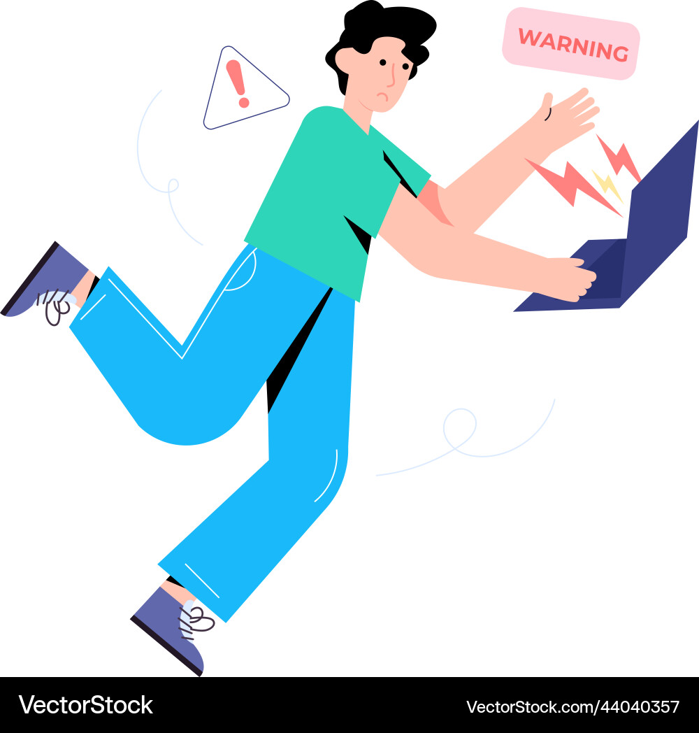 A customizable flat of warning Royalty Free Vector Image