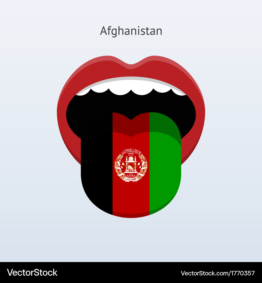 Afghanistan language abstract human tongue Vector Image