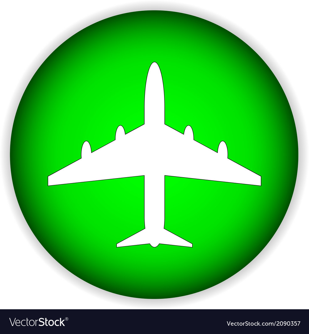 Airplane button Royalty Free Vector Image - VectorStock