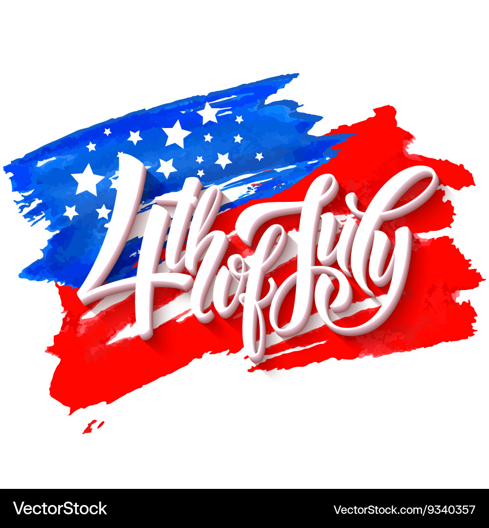 American independence day lettering design Vector Image