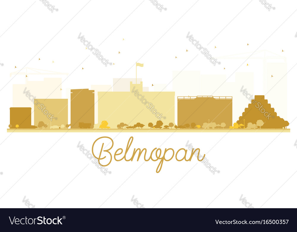 Belmopan city skyline golden silhouette Royalty Free Vector