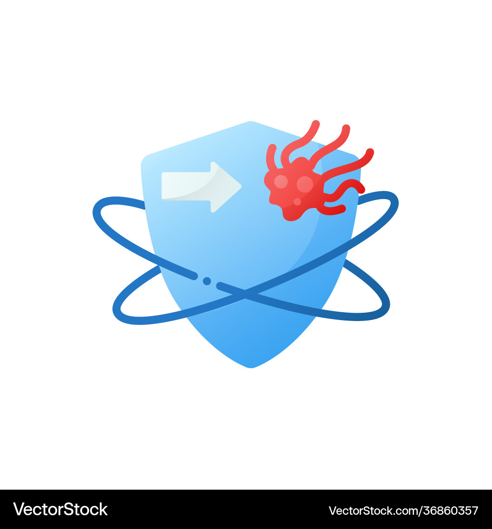 Cancer cells fight flat icon Royalty Free Vector Image