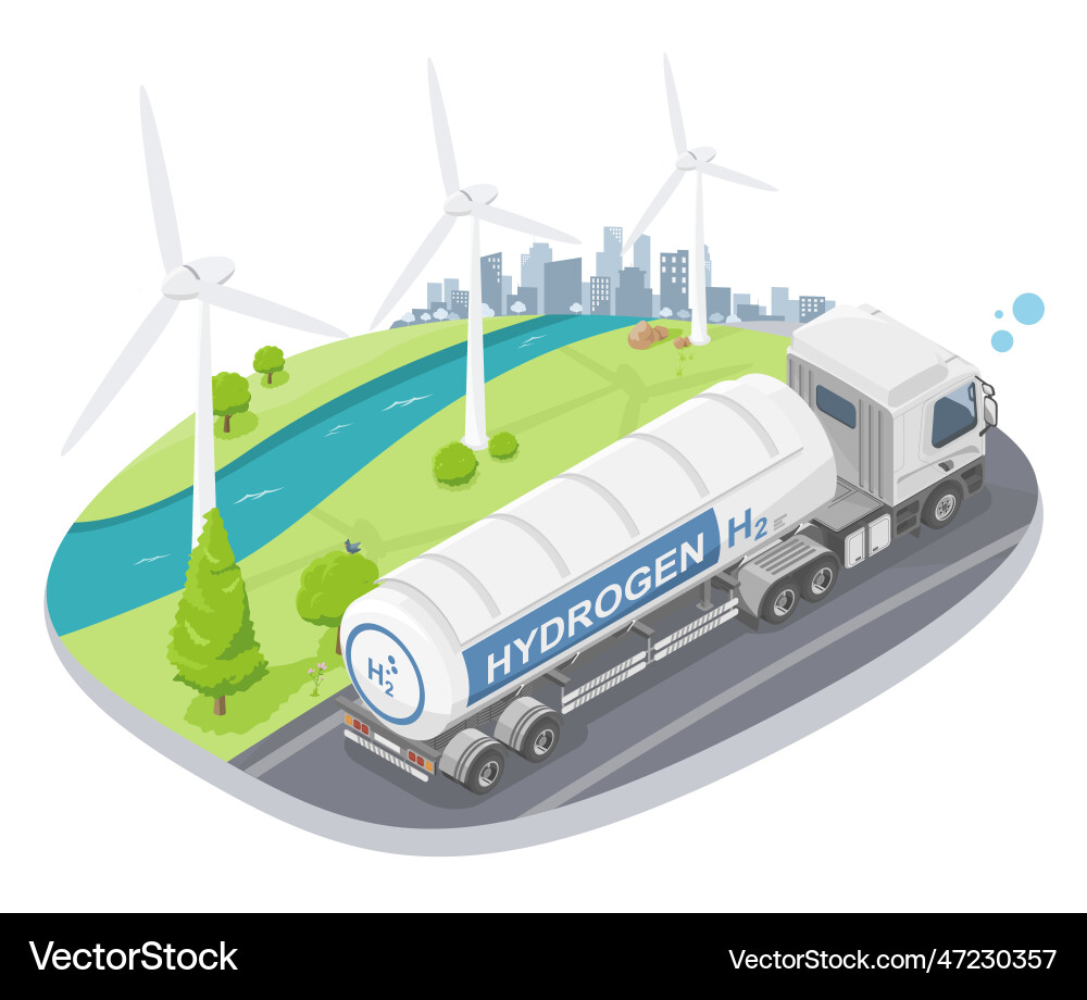 Green hydrogen h2 future energy transportation Vector Image