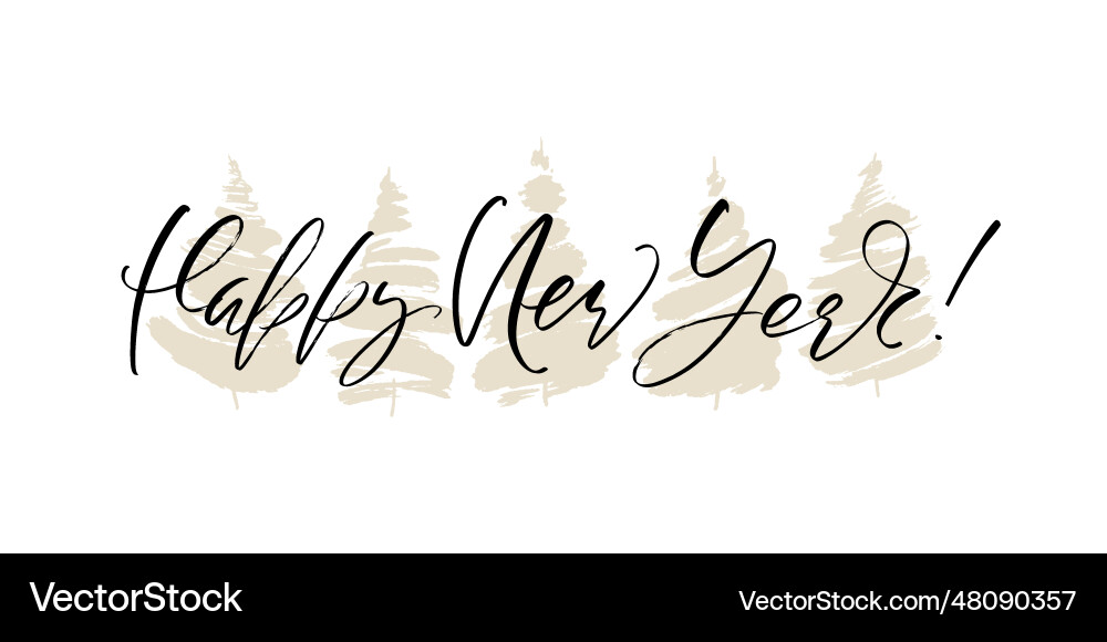 Happy new year horizontal greeting card design Vector Image