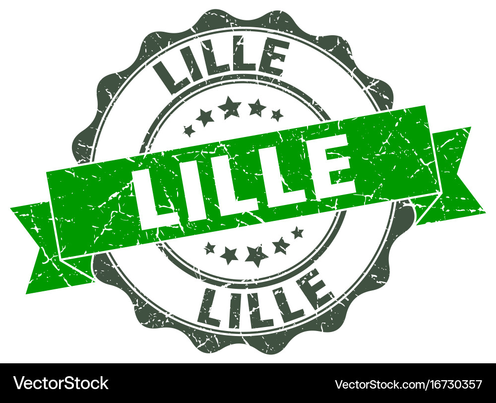 Lille round ribbon seal Royalty Free Vector Image