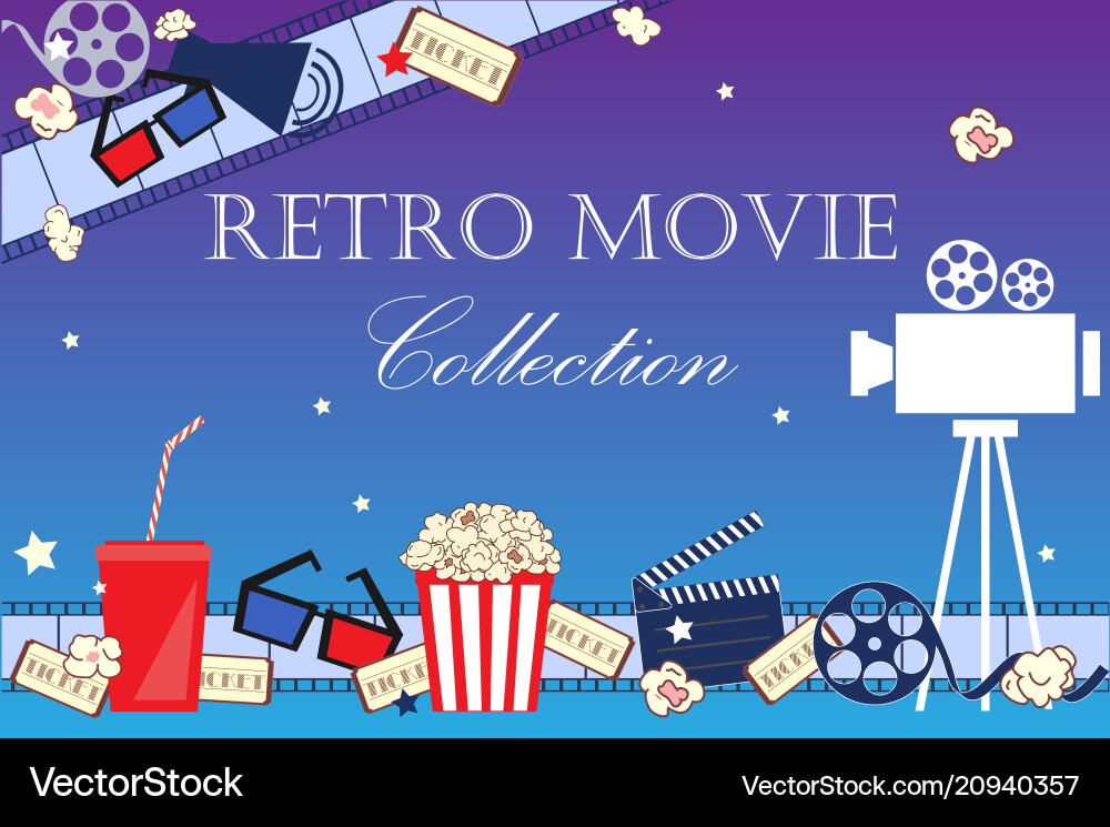 Movie background with cinema attributes Royalty Free Vector