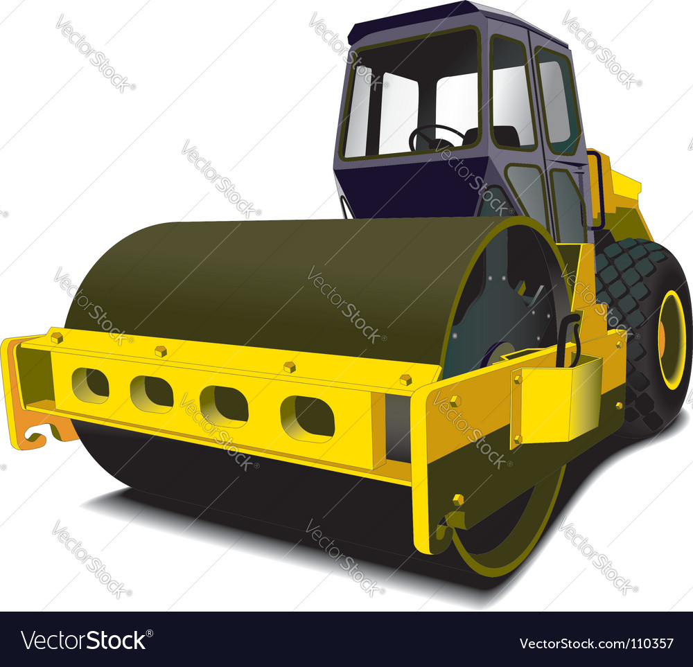Road roller Royalty Free Vector Image - VectorStock