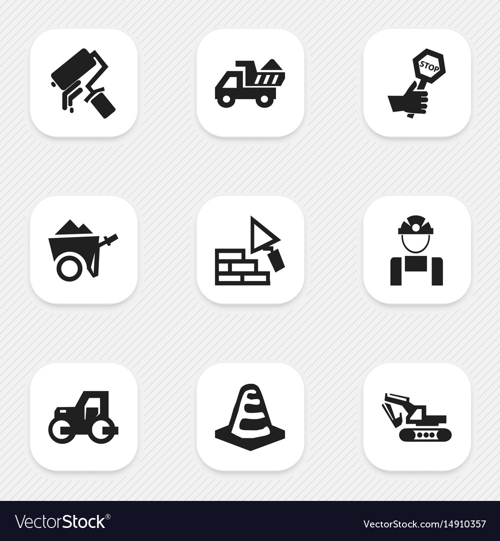Set of 9 editable structure icons includes Vector Image