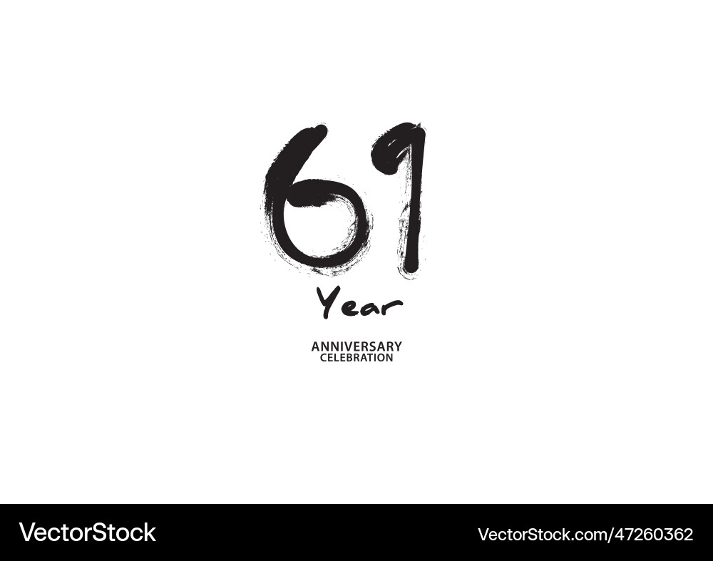 61 year anniversary celebration logotype on white Vector Image
