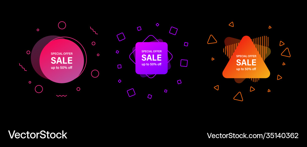 Abstract banners with decorative elements Vector Image