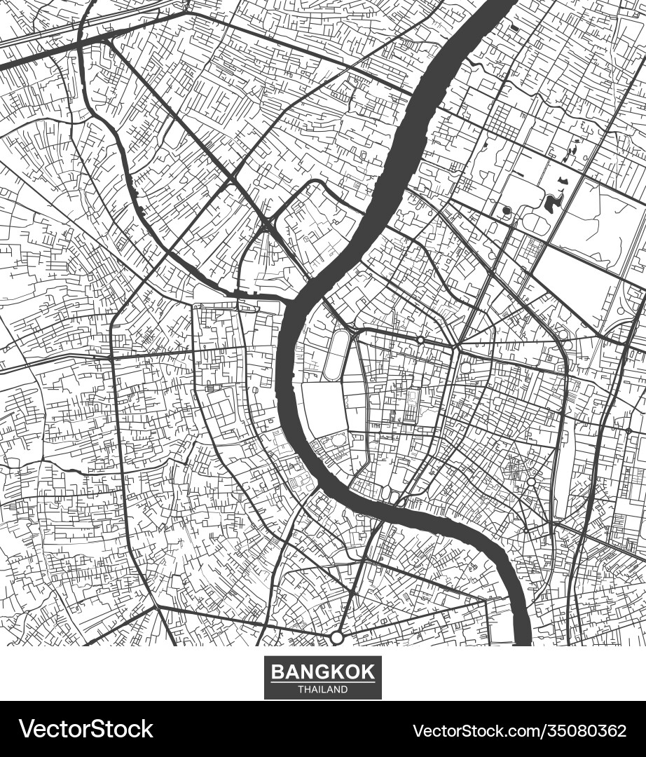 Bangkok city map thailand Royalty Free Vector Image