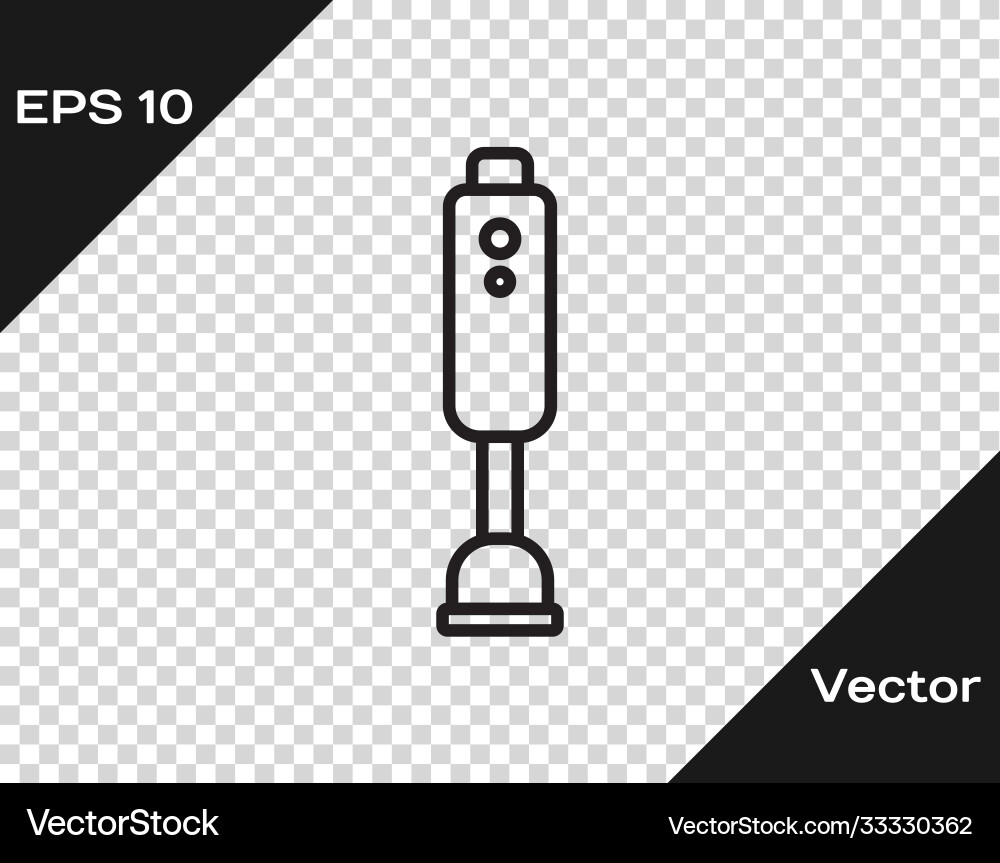 Black line blender icon isolated on transparent Vector Image