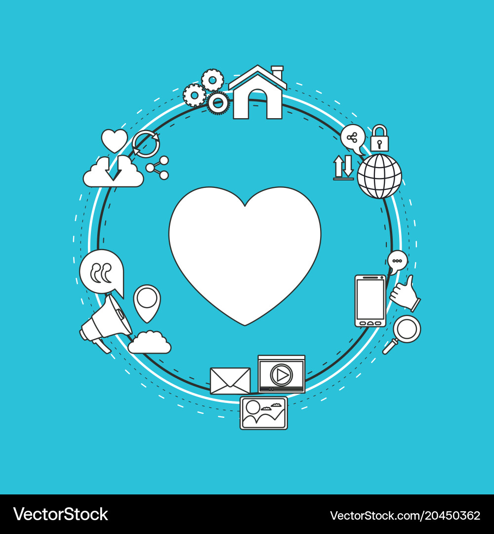 Color background of circular frame of tech share Vector Image