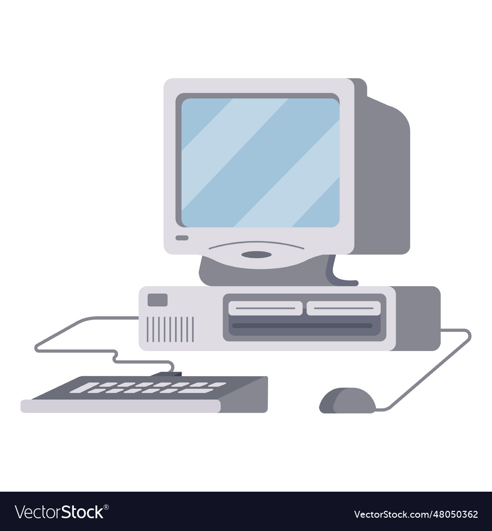Computer setup Royalty Free Vector Image - VectorStock Computer setup Royalty Free Vector Image - VectorStock
