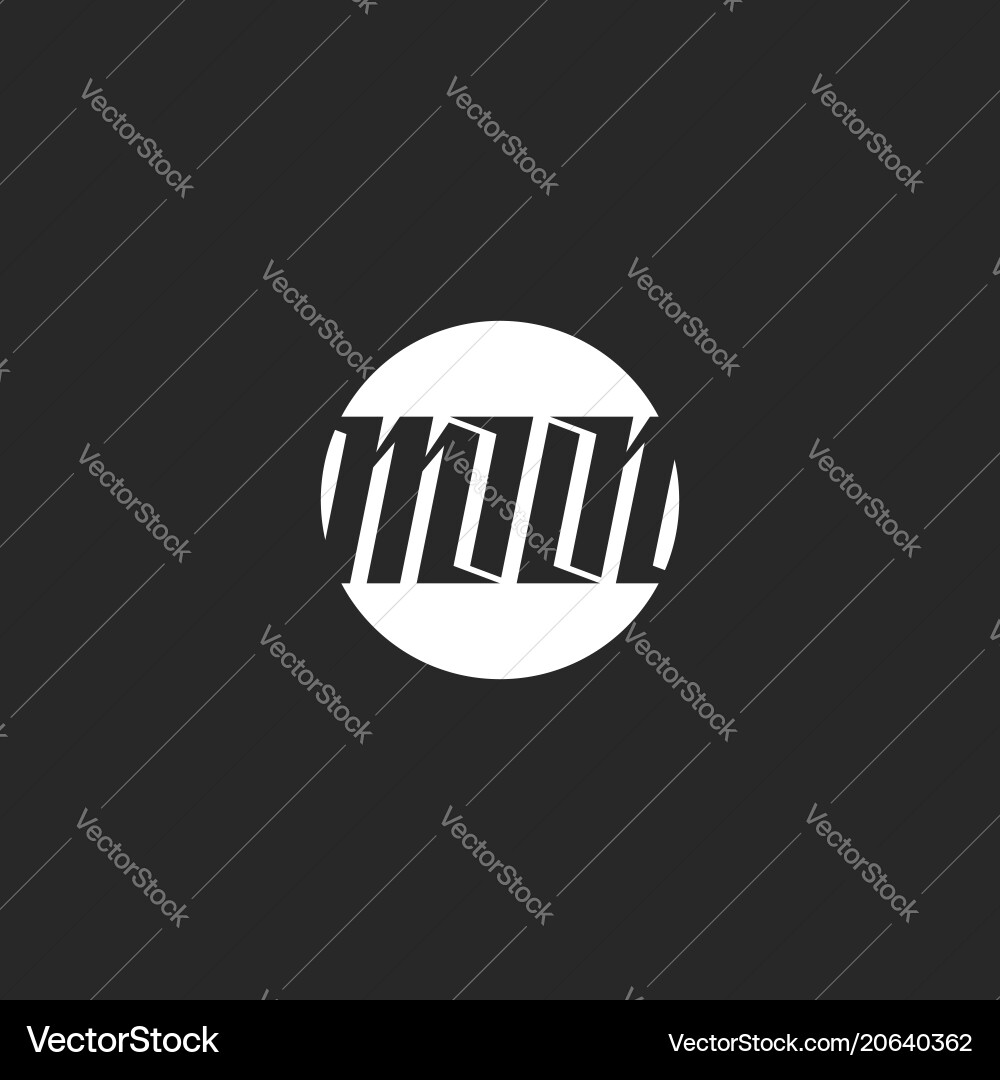Full moon logo lettering black and white negative Vector Image