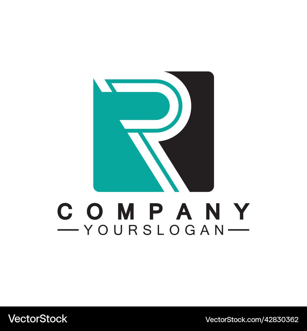 Letter r monogram logo design brand identity Vector Image