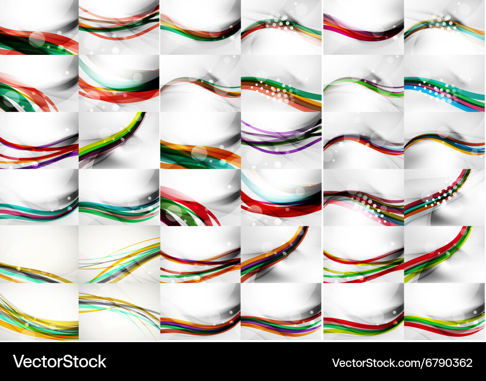 Mega collection of multicolored business wave Vector Image