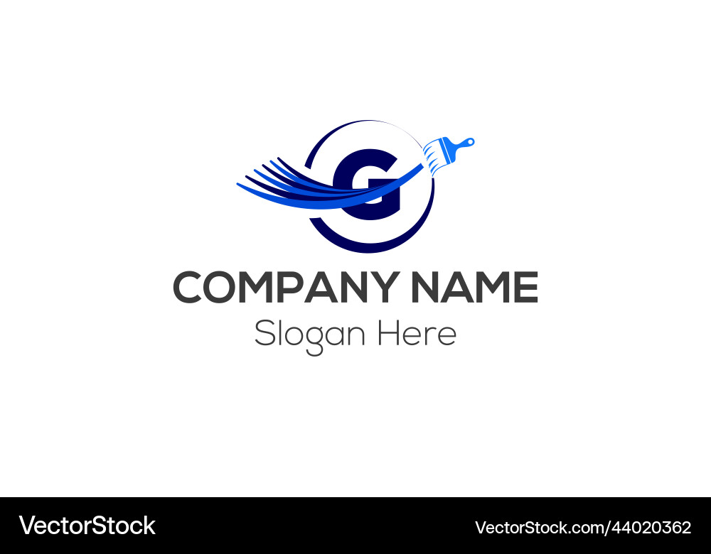 Paint logo on letter g template l Royalty Free Vector Image
