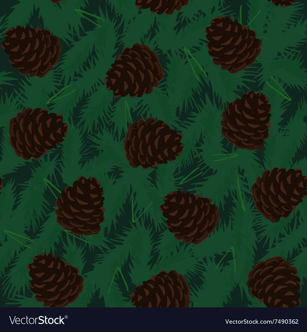 Pine cones seamless pattern Royalty Free Vector Image