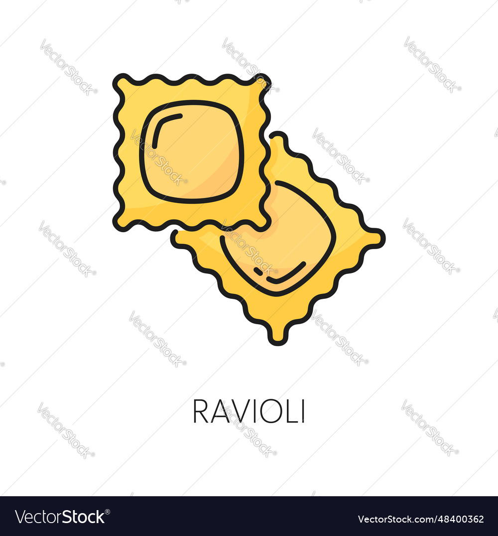 Ravioli italian cuisine food isolated square pasta