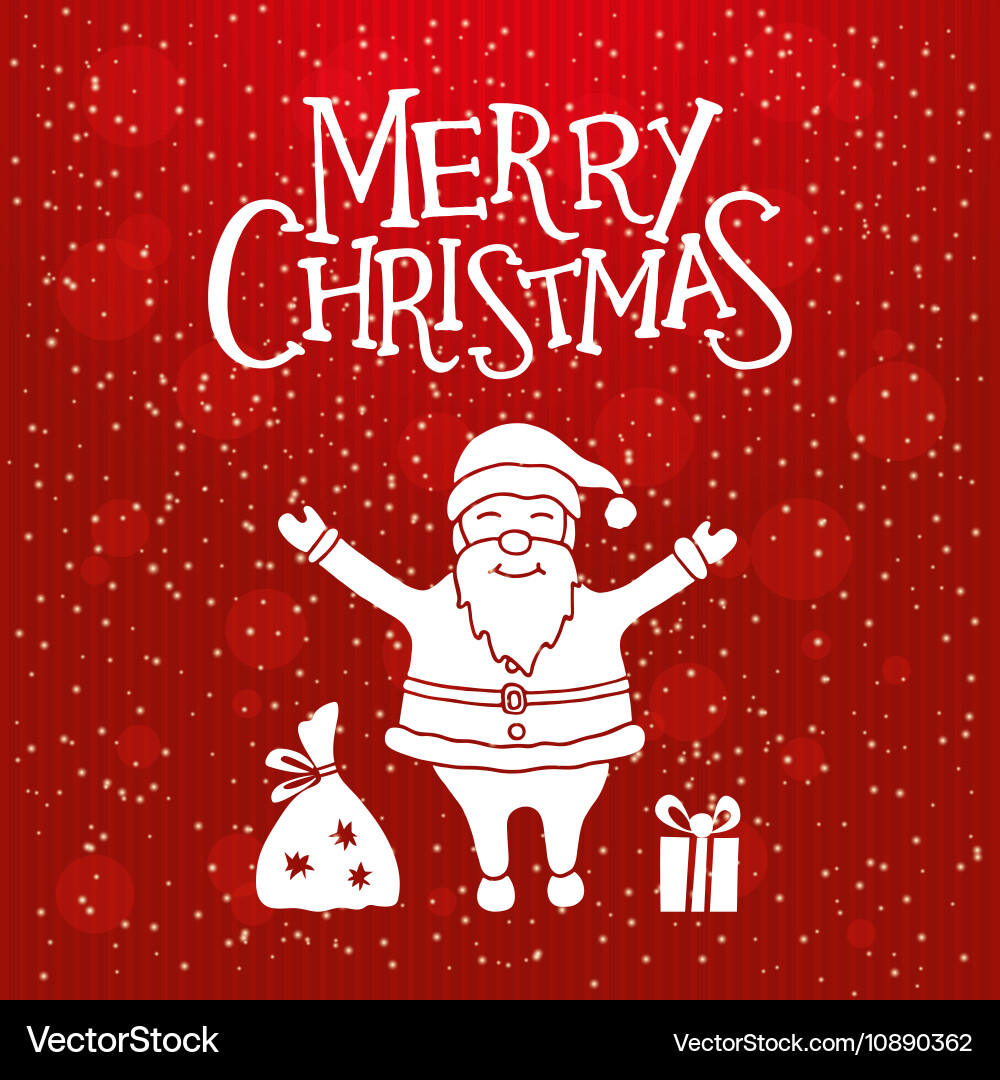 Red christmas card with santa Royalty Free Vector Image