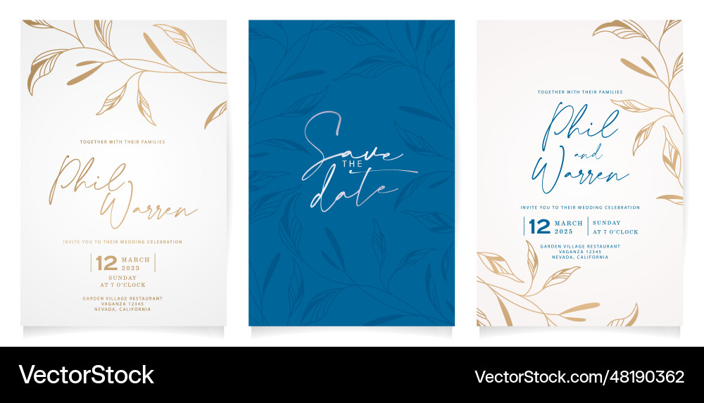 Set of wedding invitation templates designs Vector Image