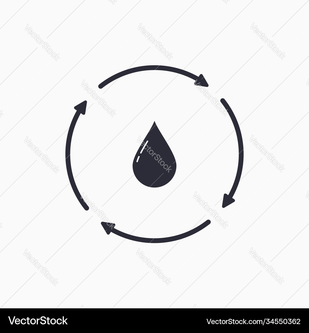 Water balance concept drop icon with arrow Vector Image