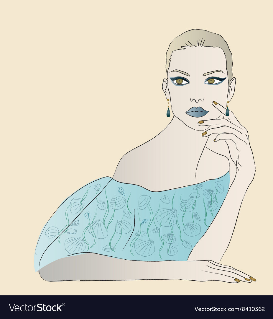 Young beautiful lady Royalty Free Vector Image