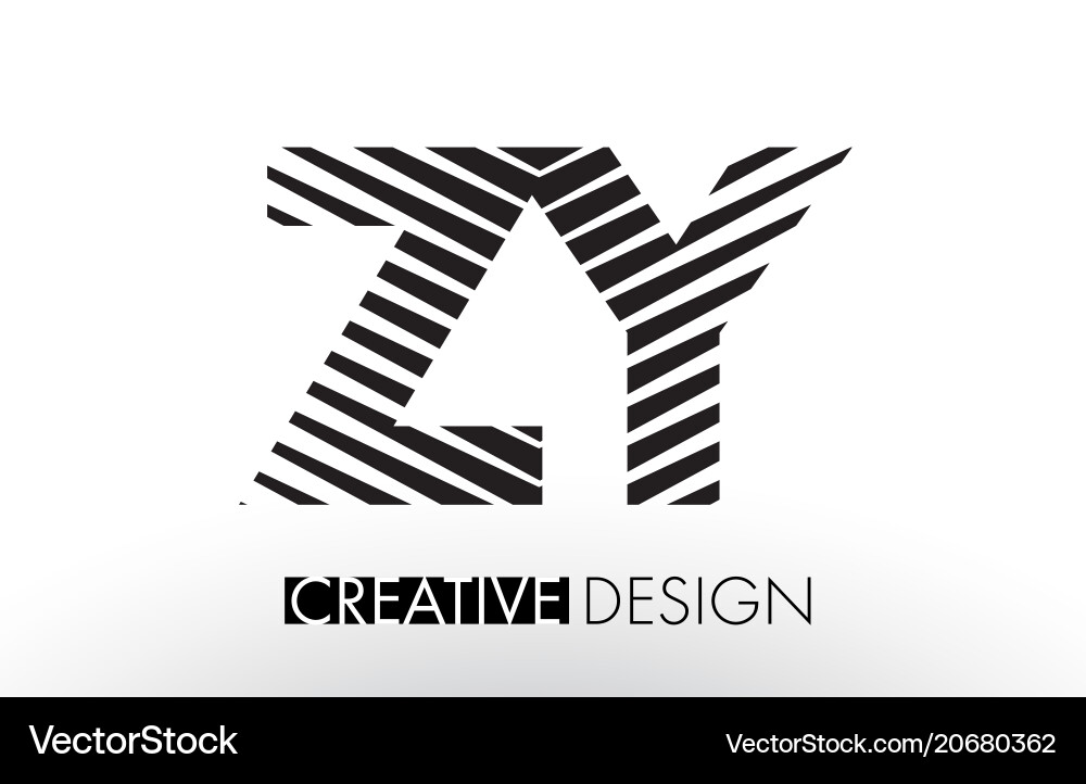 Zy z y lines letter design with creative elegant Vector Image