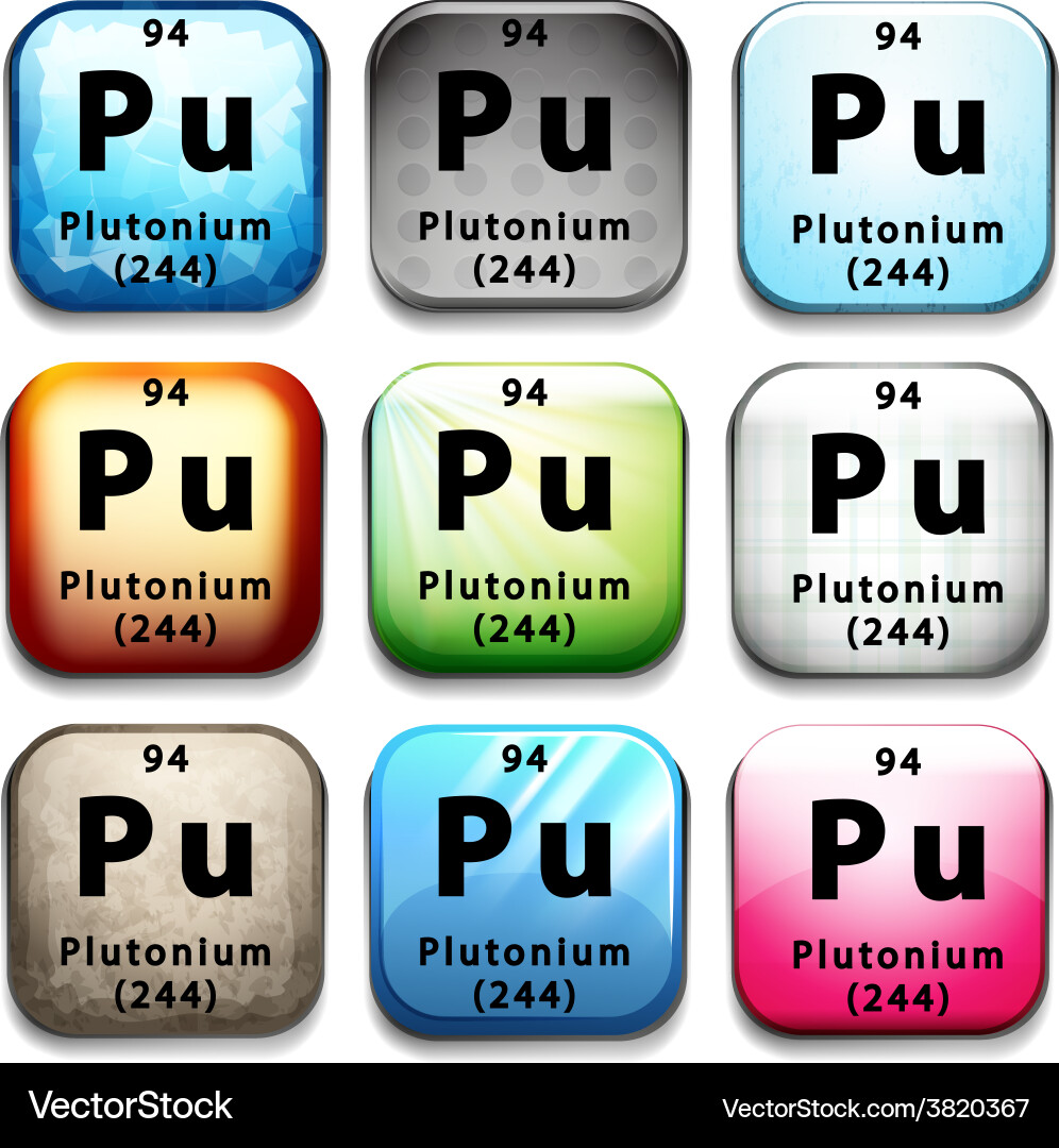 An icon showing the chemical plutonium Royalty Free Vector