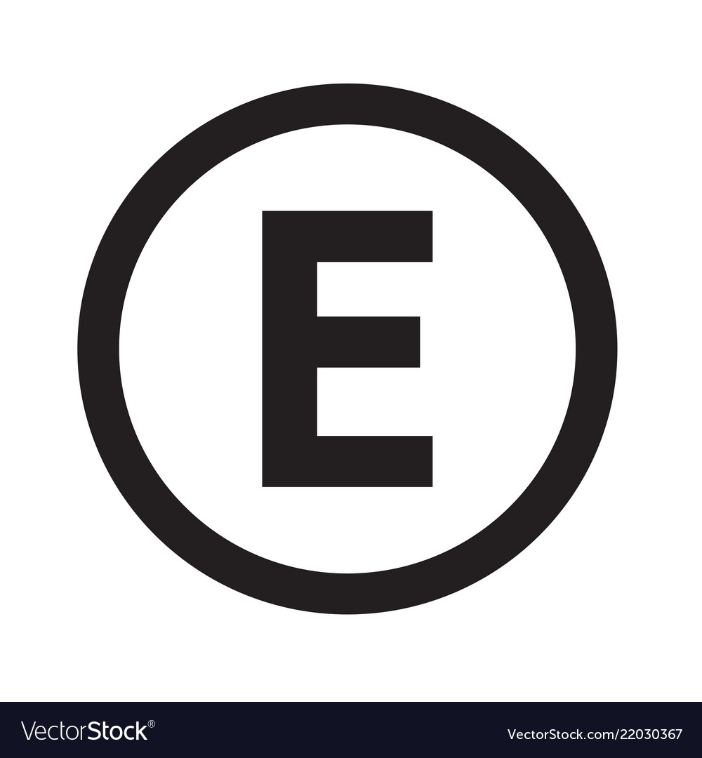 Basic Font For Letter E Icon Design Royalty Free Vector