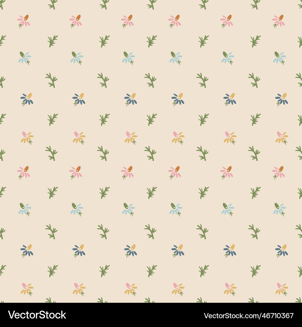Boho fantasy flowers seamless pattern folk floral Vector Image