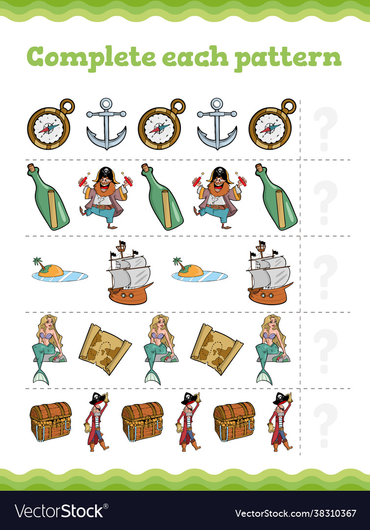 Complete pattern educational game for children Vector Image