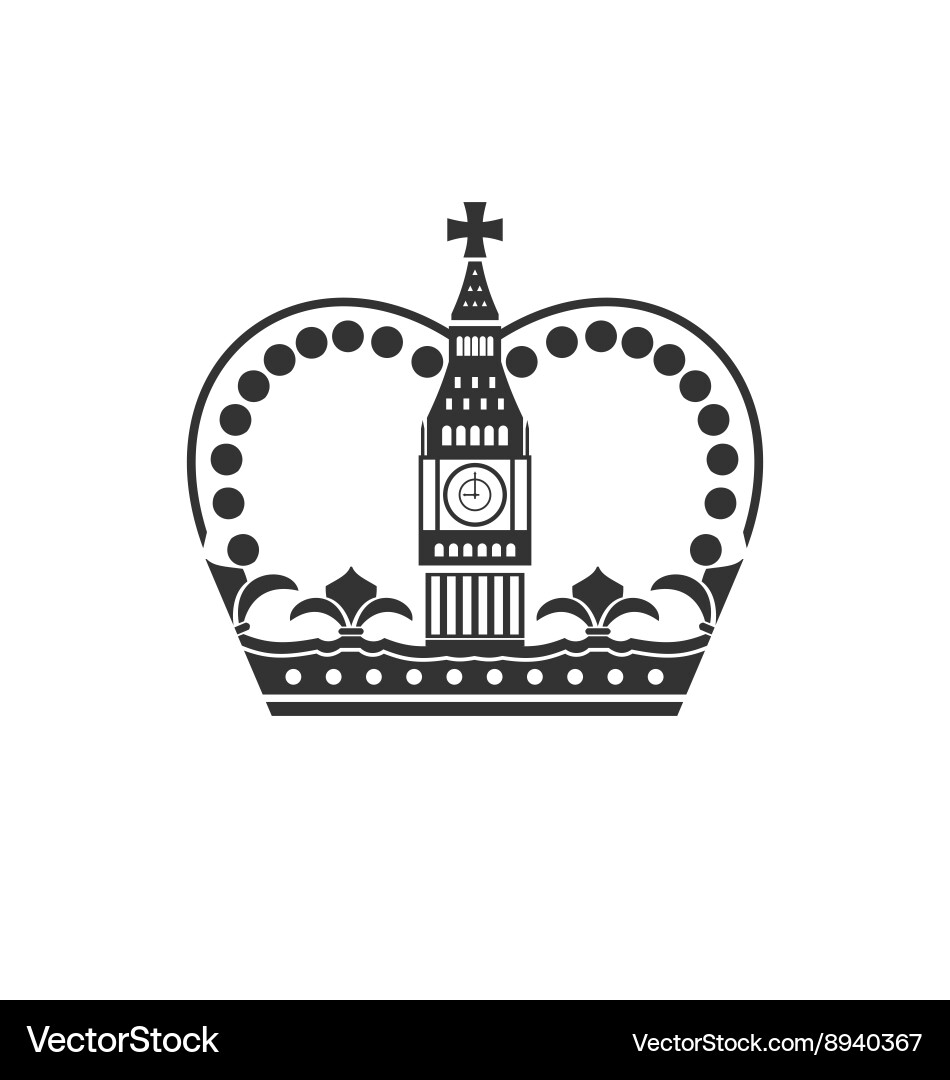 Concept of british crown isolated on white Vector Image