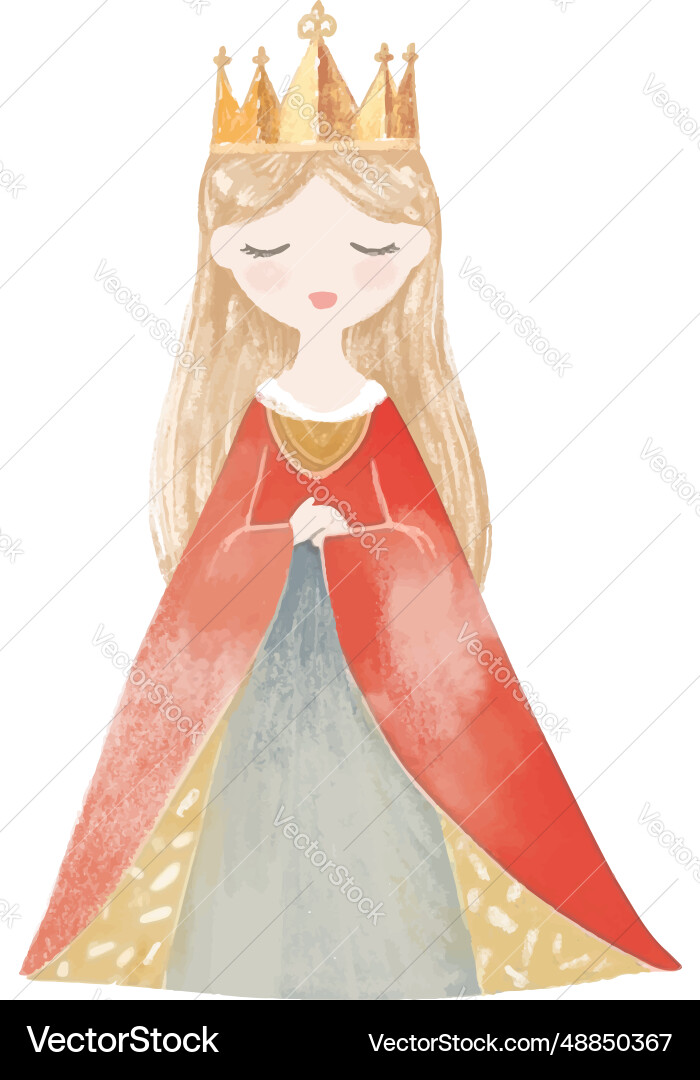 Cute little medieval princess hand drawn Vector Image